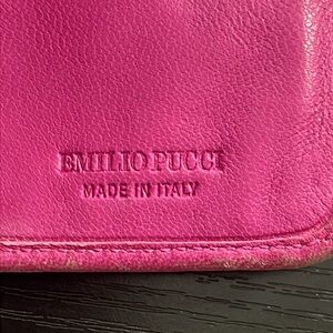 Bags | Emilio Pucci Long Calfskin Pink Snap Wallet | Poshmark